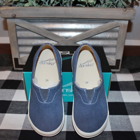 Dansko | Shoes | Nib Dansko Vesta Girls Canvas Navy Blue Clogs | Poshmark